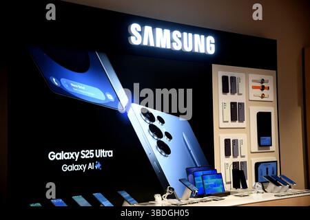 Copenhagen/ Denmark/24 may 2025/. samsung smart phone showcase in store ...