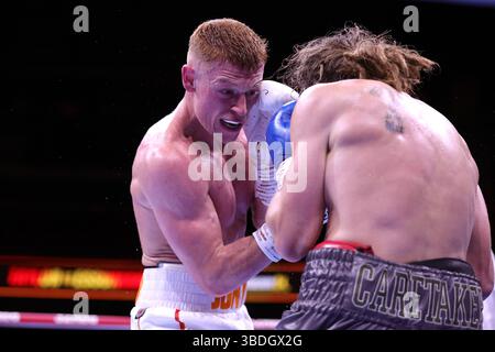Alex Arthur Jr (left) in action against Robbie Chapman in the super ...