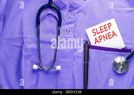 Text Sleep APNEA on card on burlap canvas. Healthcare concept Stock ...