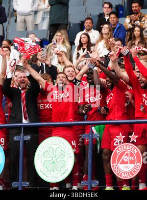 Aberdeen's Graeme Shinnie lifts the trophy after the Scottish Gas Men's ...