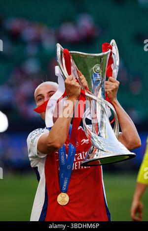 Bethany Mead seen during UEFA Womens Champions League 2025 final game ...