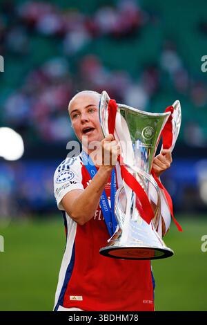 Bethany Mead seen during UEFA Womens Champions League 2025 final game ...