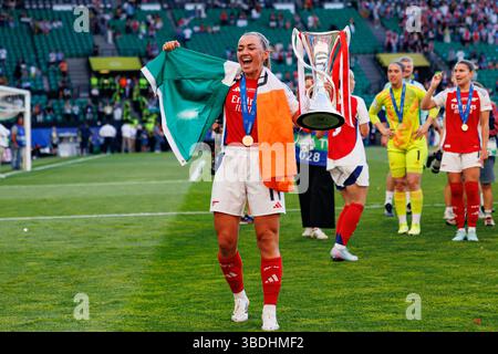 Kate McCabe seen during UEFA Womens Champions League 2025 final game ...