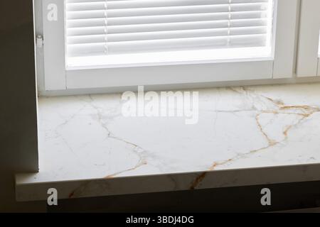 This Elegant Marble Window Sill features Natural Patterns that enhance ...