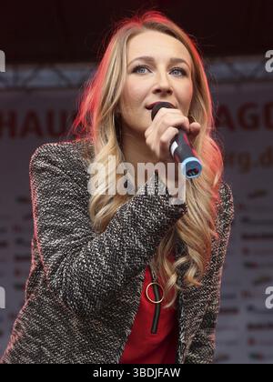 German pop singer Natalie Lament performing in Magdeburg on 03.10.2018 ...