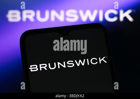 In this photo illustration the Brunswick Corporation logo seen ...