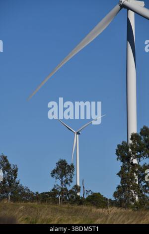 Wind turbines at the Coopers Gap Wind Farm, a 453 megawatt wind farm in ...