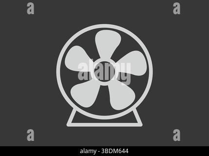 Minimalist Table Fan Icon on Dark Background Stock Vector Image & Art ...