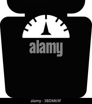 Minimalist Weighing Scale Icon - Black and White Silhouette Stock ...