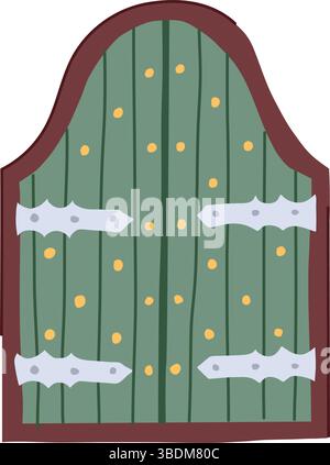 threshold ancient medieval door cartoon vector illustration Stock ...