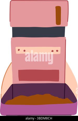 control automatic pet feeder cartoon vector illustration Stock Vector ...