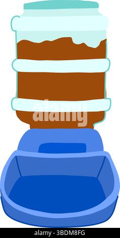 control automatic pet feeder cartoon vector illustration Stock Vector ...