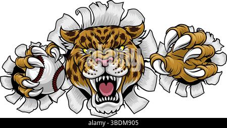 Jaguar Leopard Cheetah Panther Baseball Mascot Stock Vector Image & Art ...