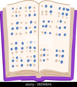embossing braille textbook cartoon vector illustration Stock Vector ...