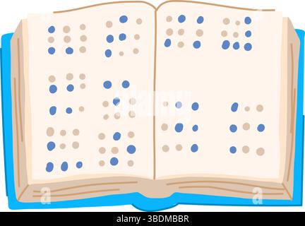 literacy braille textbook cartoon vector illustration Stock Vector ...