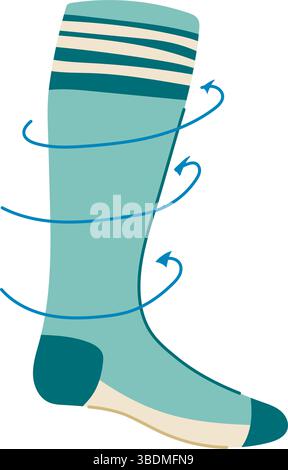 pain compression socks cartoon vector illustration Stock Vector Image ...