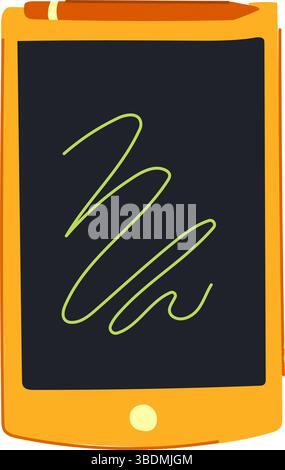 wireless digital handwriting pad cartoon vector illustration Stock ...