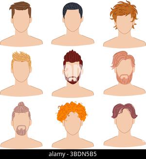 sidepart hairstyles for men cartoon vector illustration Stock Vector ...