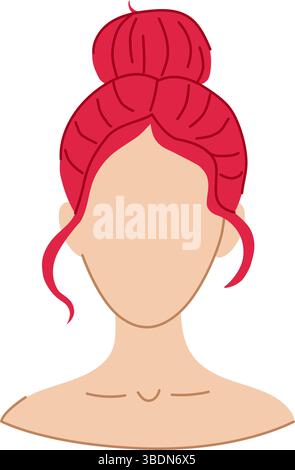 waves hairstyles for women cartoon vector illustration Stock Vector ...