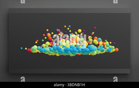 Cloud. Floating liquid blobs. Abstract banner with fluid shapes. 3D ...