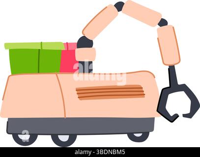 smart mini robot sorting trash cartoon vector illustration Stock Vector ...