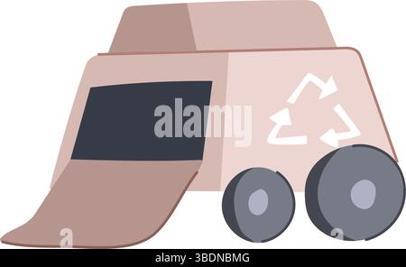 automation mini robot sorting trash cartoon vector illustration Stock ...