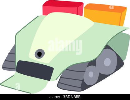 automation mini robot sorting trash cartoon vector illustration Stock ...