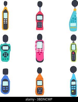 flute noise level meter cartoon vector illustration Stock Vector Image ...