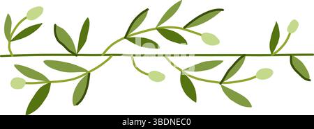 graphic olive border divider cartoon vector illustration Stock Vector ...