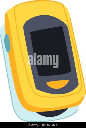 saturation oxygen fingertip monitor cartoon vector illustration Stock ...