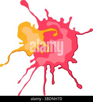 random paint splatters cartoon vector illustration Stock Vector Image ...