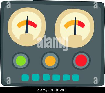 dials retro control panel cartoon vector illustration Stock Vector Image & Art - Alamy
