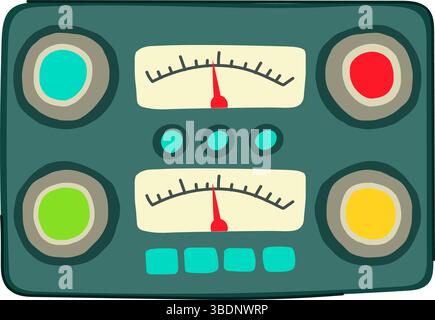 dials retro control panel cartoon vector illustration Stock Vector ...