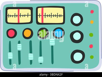 dials retro control panel cartoon vector illustration Stock Vector ...