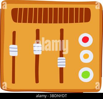 dials retro control panel cartoon vector illustration Stock Vector ...