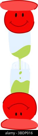 countdown sand timer kids cartoon vector illustration Stock Vector ...