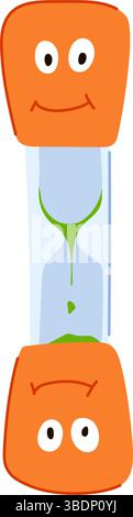 countdown sand timer kids cartoon vector illustration Stock Vector ...