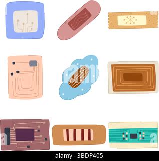 monitoring smart patch cartoon vector illustration Stock Vector Image ...