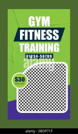 Gym & fitness story design Stock Vector Image & Art - Alamy