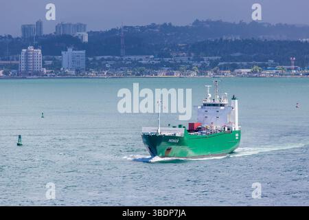 Mimer automobile ferry boat in the Atlantic Ocean off the northern ...