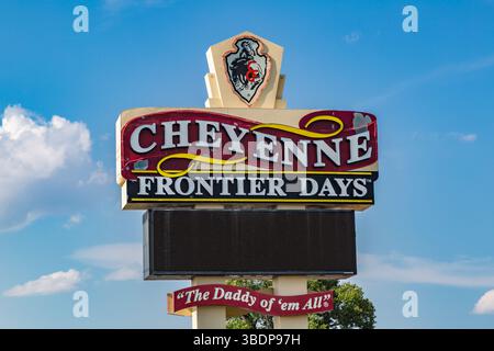 Neon sign for Cheyenne Frontier Days, the World's Largest Outdoor Rodeo ...