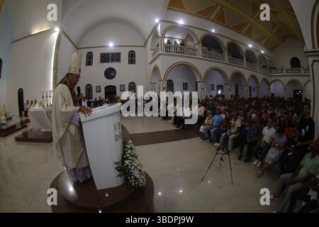 catholic mass ceremony in bahia serrinha, bahia, brazil - april 17 ...