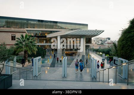 Statues and ancient artifacts at the Acropolis museum in Athens, Greece ...