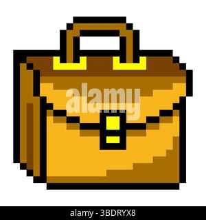Leather briefcase in pixel art style Stock Vector Image & Art - Alamy