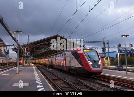 SBB ( Swiss railways ) Rabe 502 duplex electric train at Lausanne ...