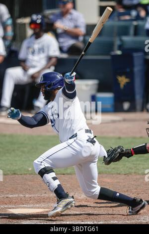 Toronto Blue Jays' Myles Straw (3) singles against the Texas Rangers ...