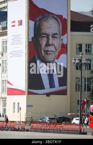 The President of Austria, Alexander Van der Bellen, attends press ...