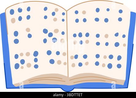 embossing braille textbook cartoon vector illustration Stock Vector ...