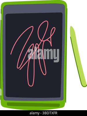 sketching digital handwriting pad cartoon vector illustration Stock ...