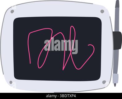 wireless digital handwriting pad cartoon vector illustration Stock ...